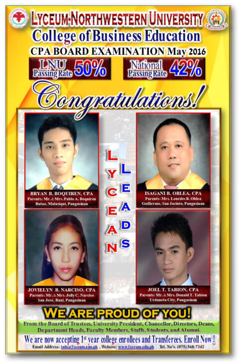 Congratulations to our New Certified Public Accountants (May 2016 Board ...