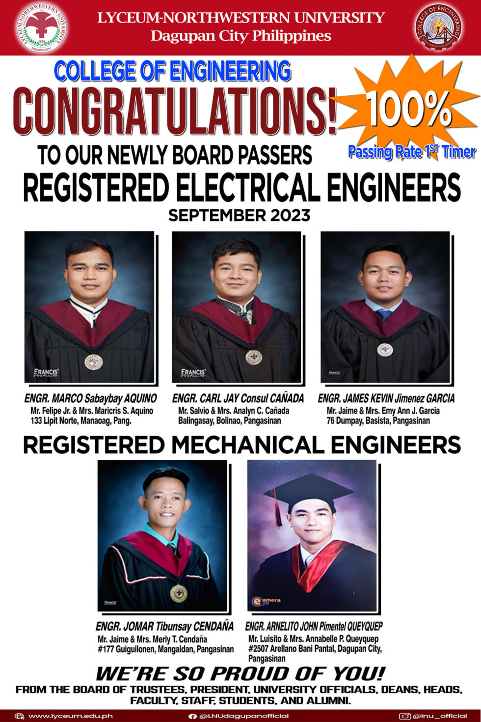 Congratulations to the newly registered Electrical Engineers for ...